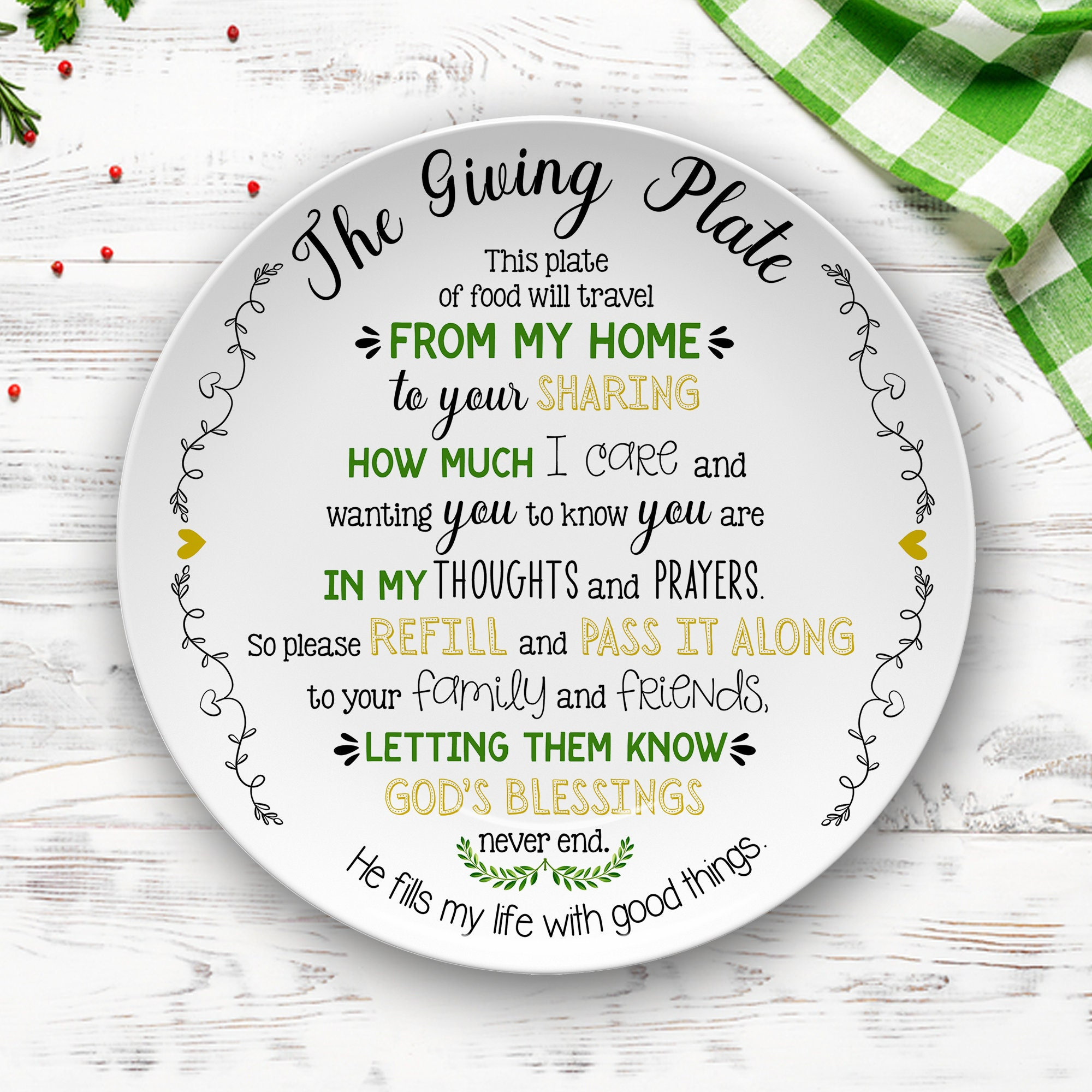 The Giving Plate, Giving Gift for Neighbors and Friends, Family Sharing ...