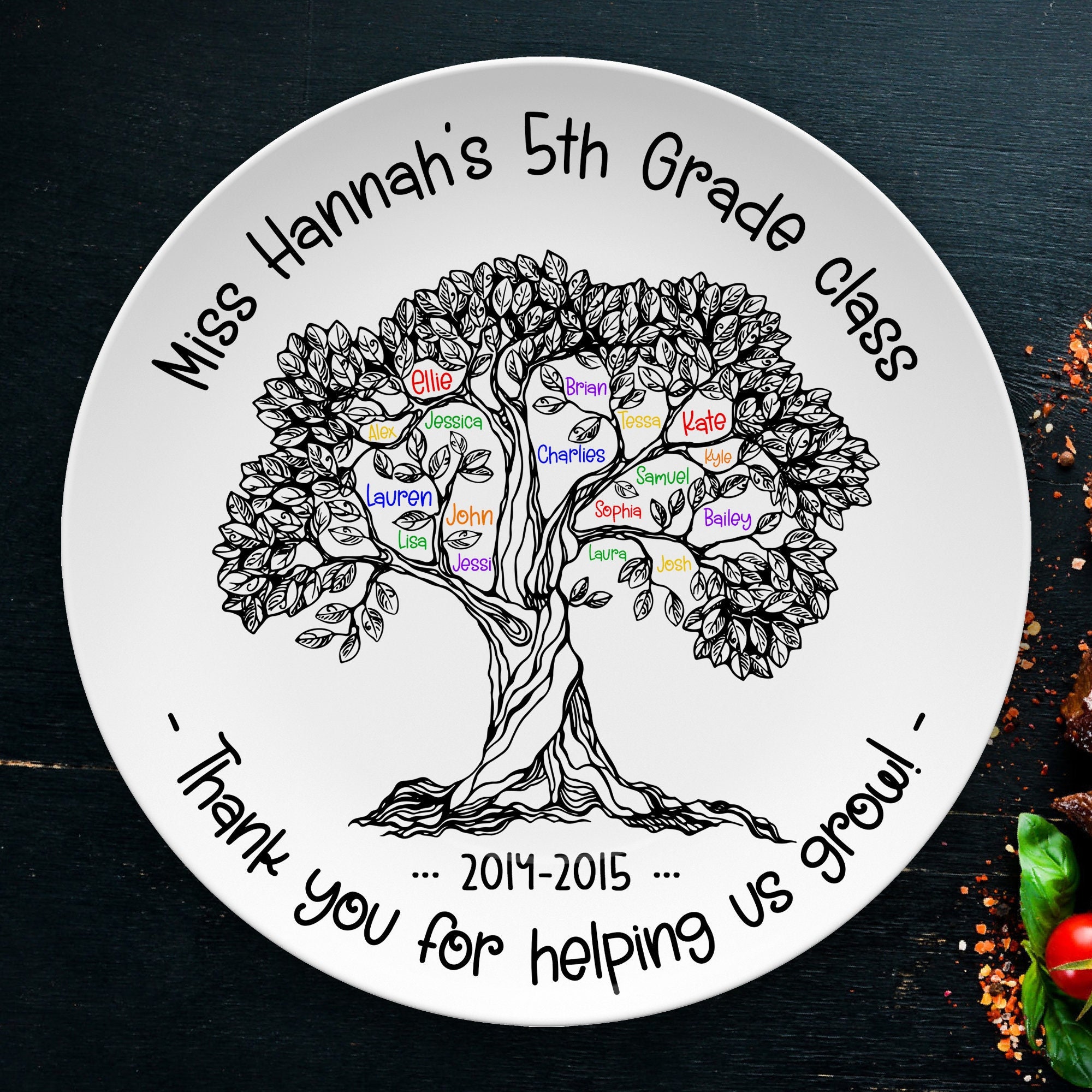 Teachers Appreciation End of School Year Graduation Class Tree Plate - Etsy