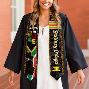 Custom South Africa Graduation Stole, Personalized Kente Graduation ...