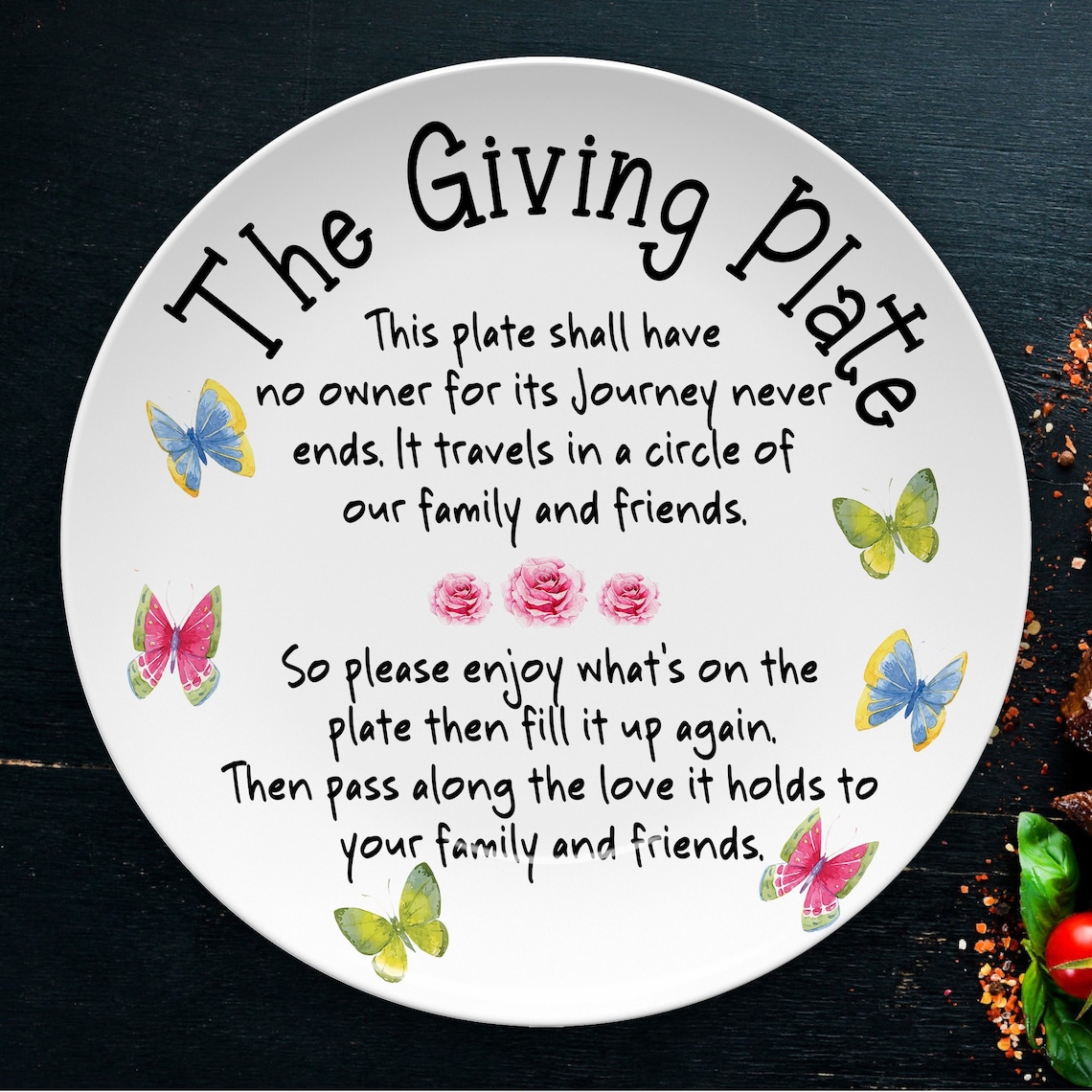 The Giving Plate, Giving Gift for Friends and Neighbors, Butterfly ...