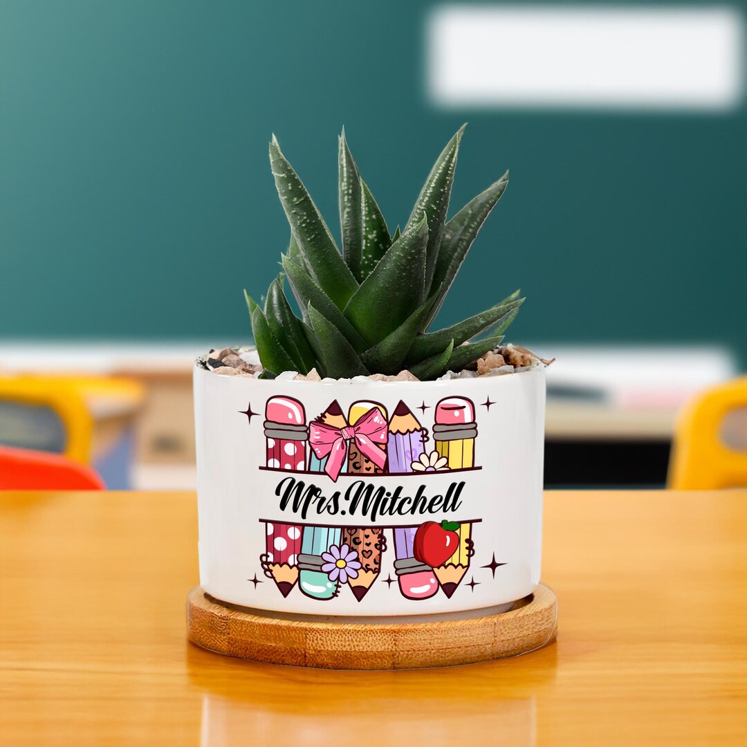 Personalized Teacher Planter Pot Gifts for Her, Custom Back to School ...
