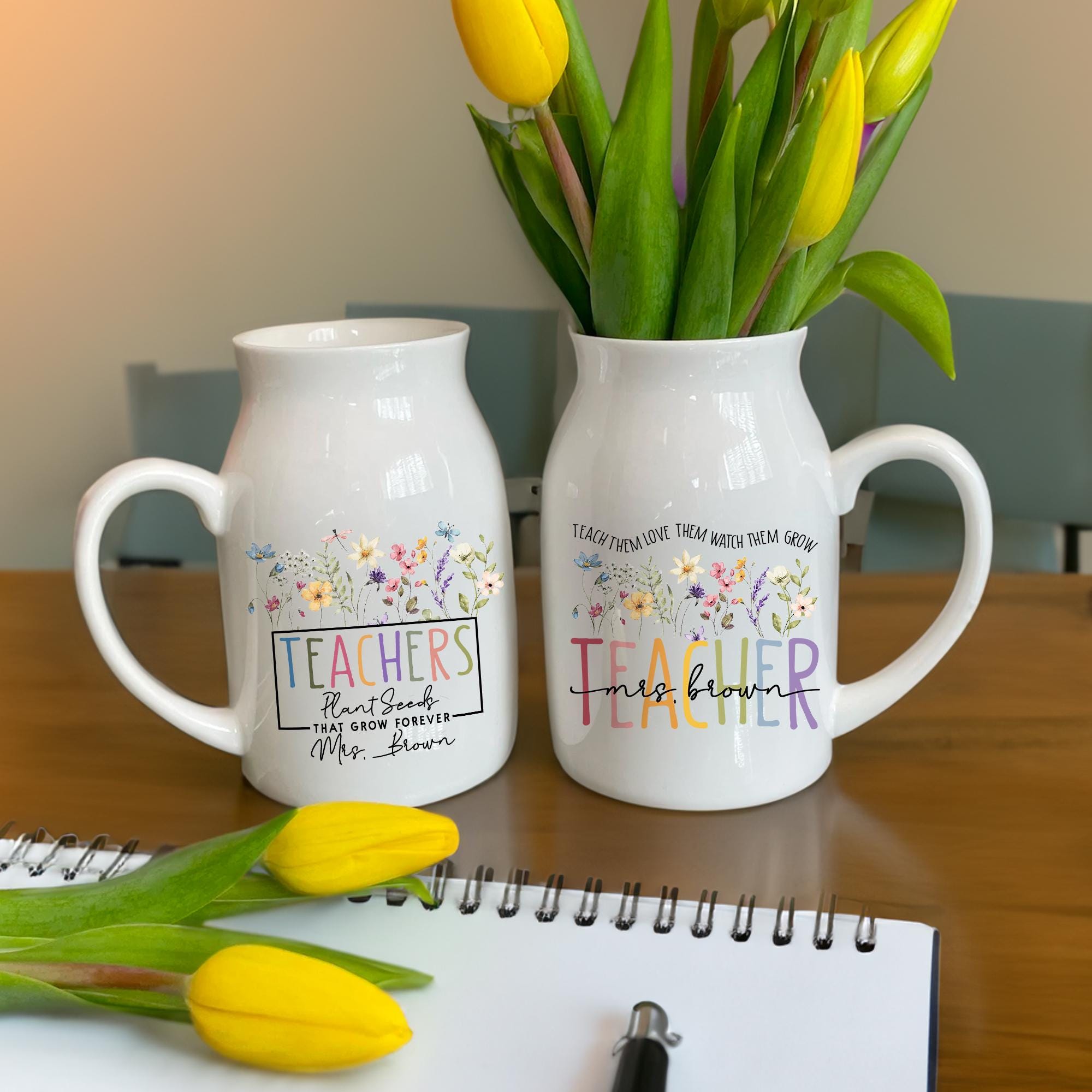 Personalized Teacher Appreciation Gifts, Custom Thank You Teacher Vase ...