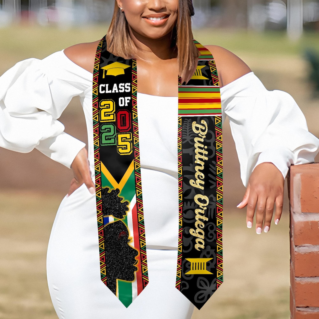 Custom South Africa Graduation Stole, Personalized Kente Graduation ...