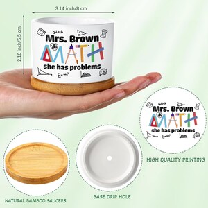 Personalized Math Teacher Plant Pot Gifts From Kids - Custom Teacher ...