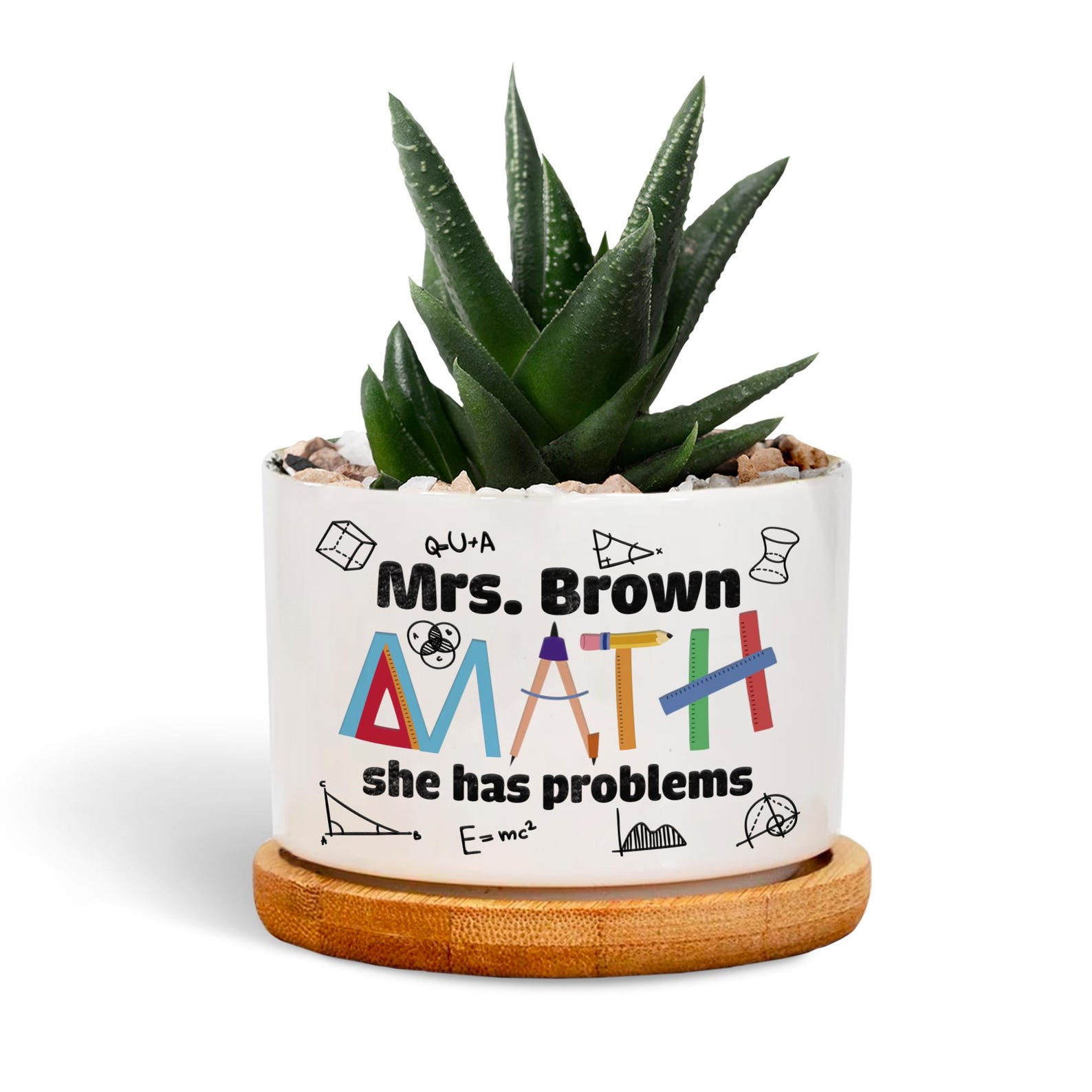 Personalized Math Teacher Plant Pot Gifts From Kids Custom Teacher ...