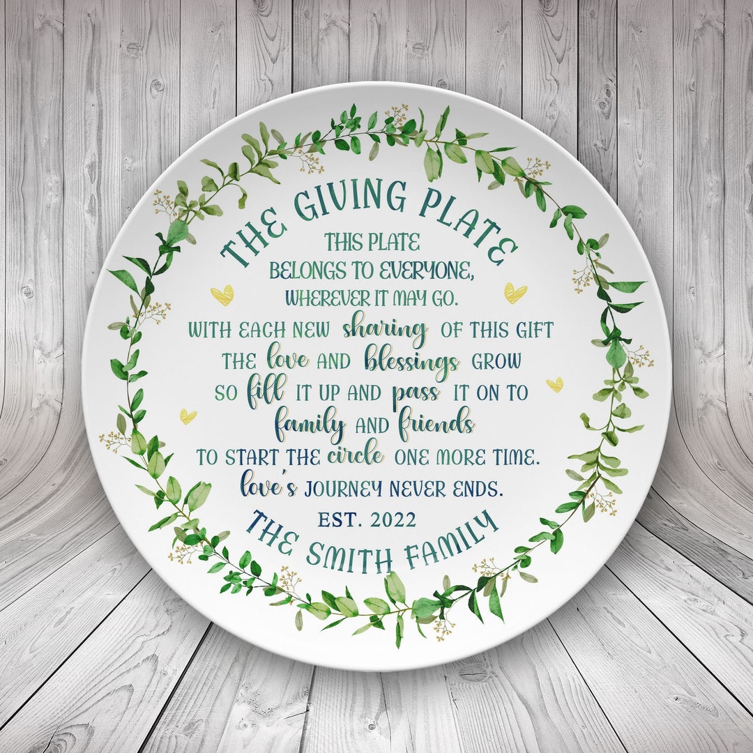 The Giving Plate, Personalized Family Sharing Plate, Thanksgiving Gift ...
