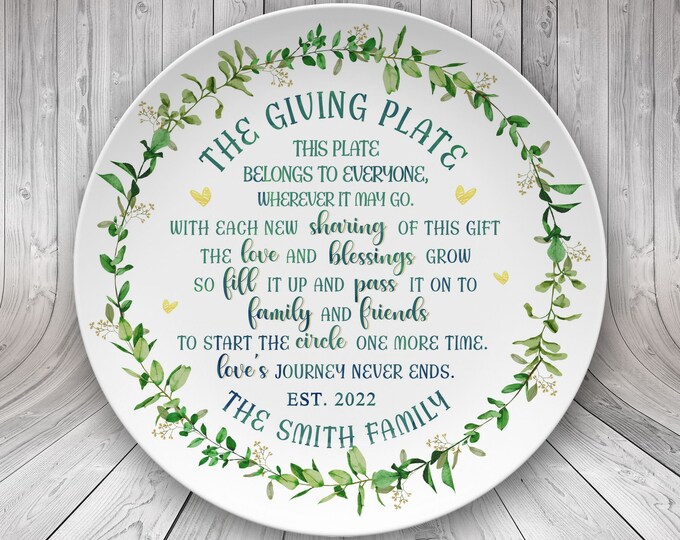 The Giving Plate Personalized Round Plate, Personalized Gift, Christmas ...