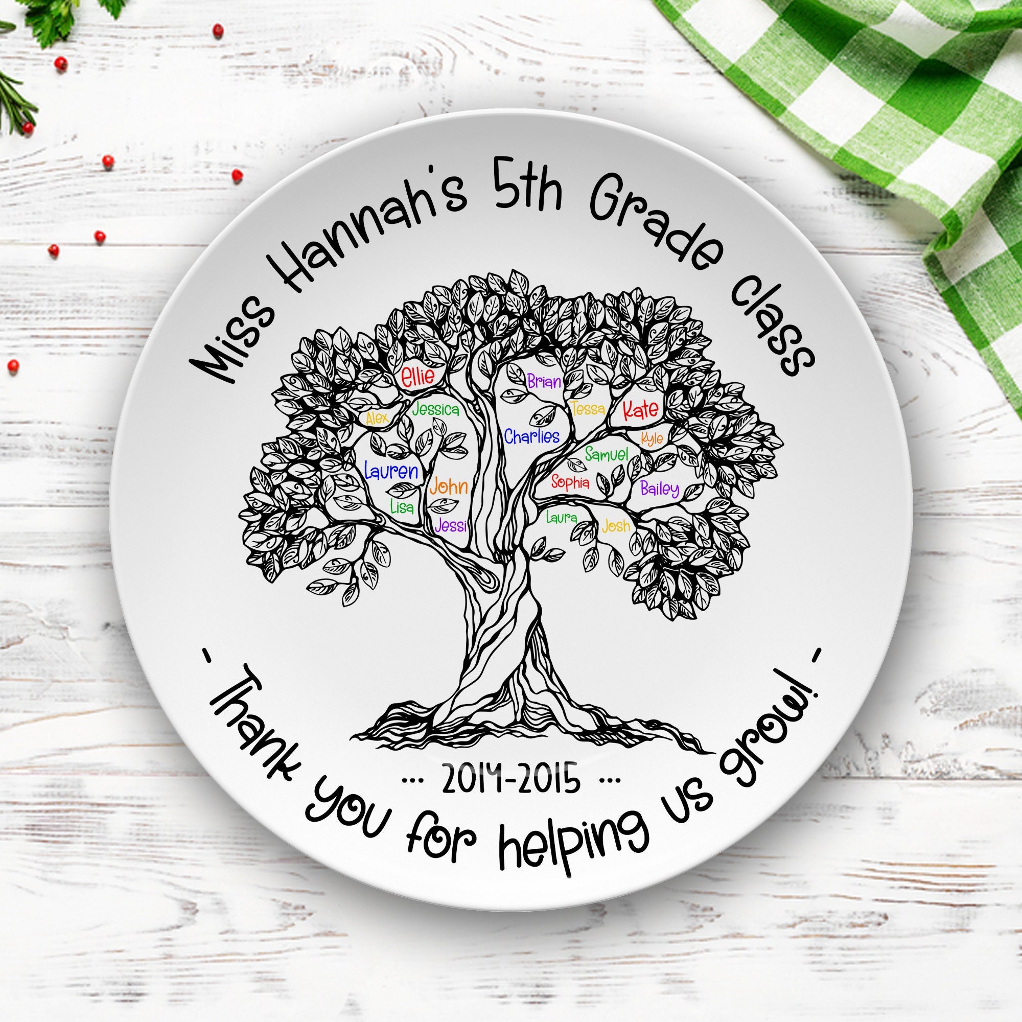 Teachers Appreciation End of School Year Graduation Class Tree Plate - Etsy