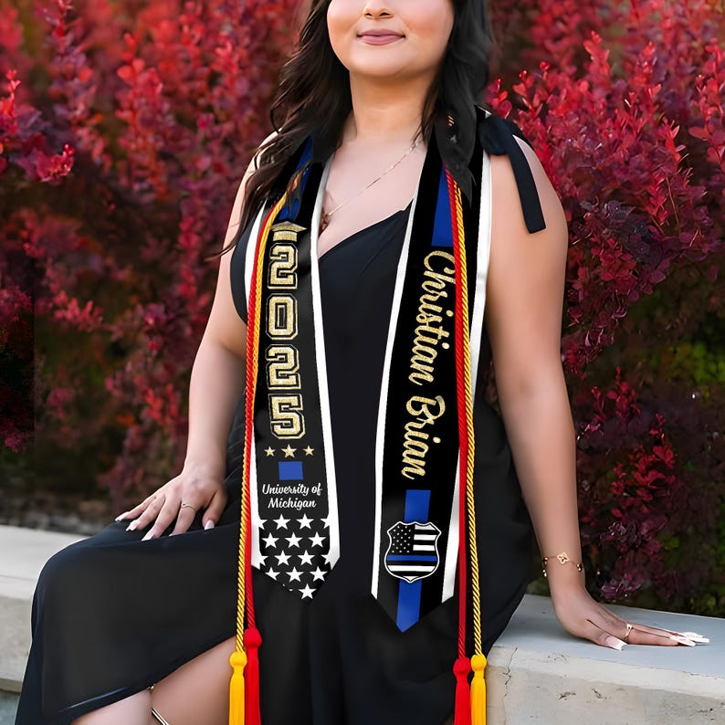 Custom Police Officer Graduation Stole, Personalized Grad Sash to Honor ...
