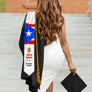 Custom Puerto Rico Graduation Sash, Personalized Latina Graduation ...