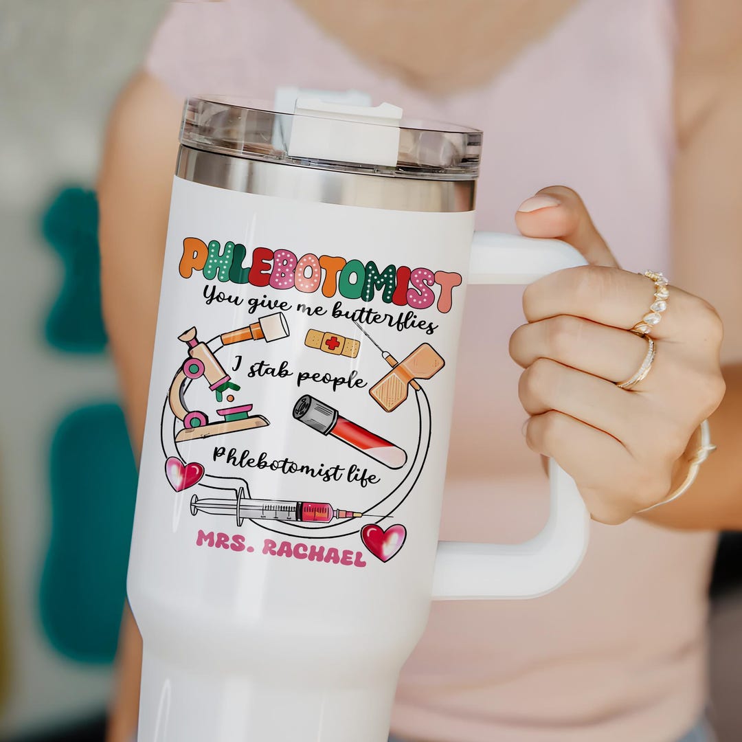 Custom Phlebotomist Tech 40oz Tumbler, Personalized Phleb Tech Engraved ...