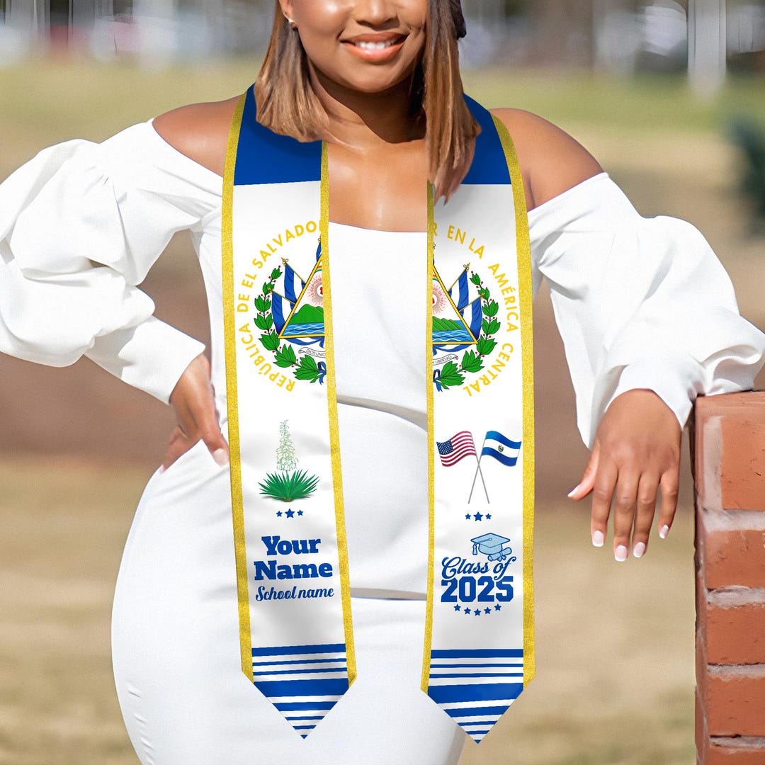 Custom El Salvador Graduation Sash, Personalized Latina Graduation ...