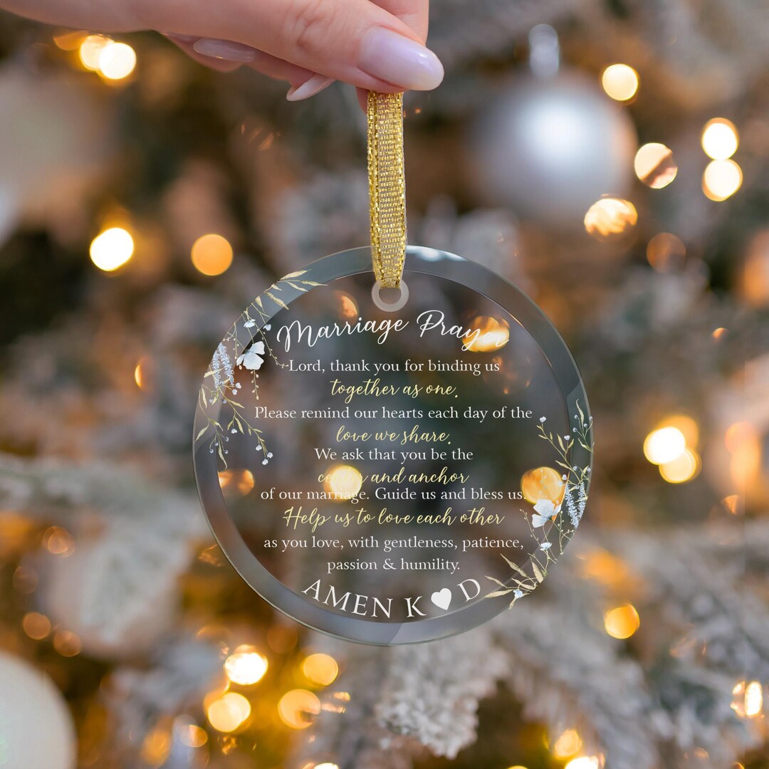 Custom Christian Gifts for Couples, Marriage Prayer Glass Ornament ...