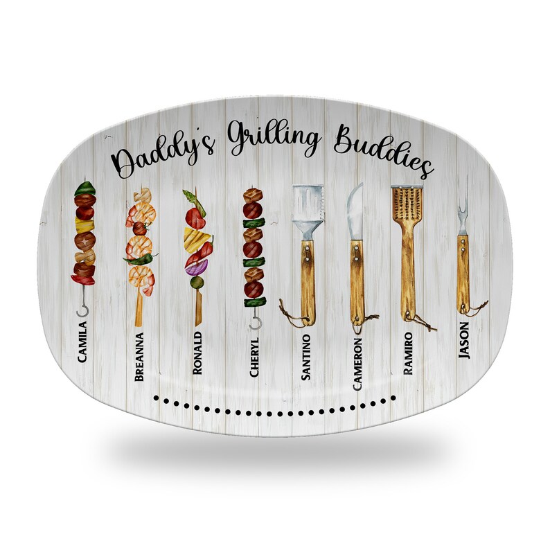 Custom Daddy's Grilling Plate, Personalized Grilling Gift for Father's ...