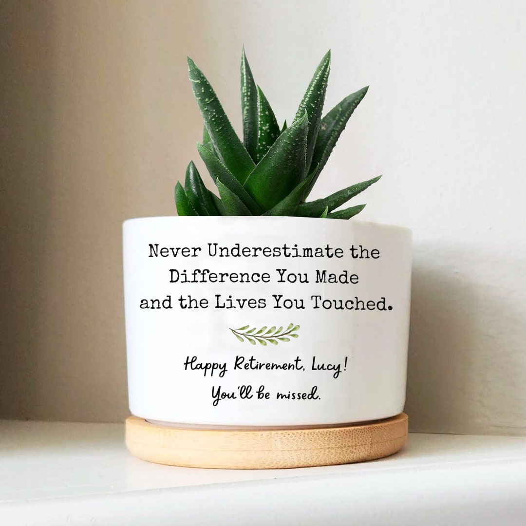 Personalized Plant Pot Retirement Gifts - Perfect for Succulent or ...