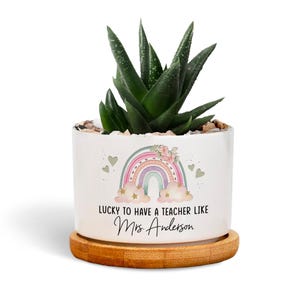 Personalized Teacher Name Plant Pot - Lucky to Have A Teacher Like You ...