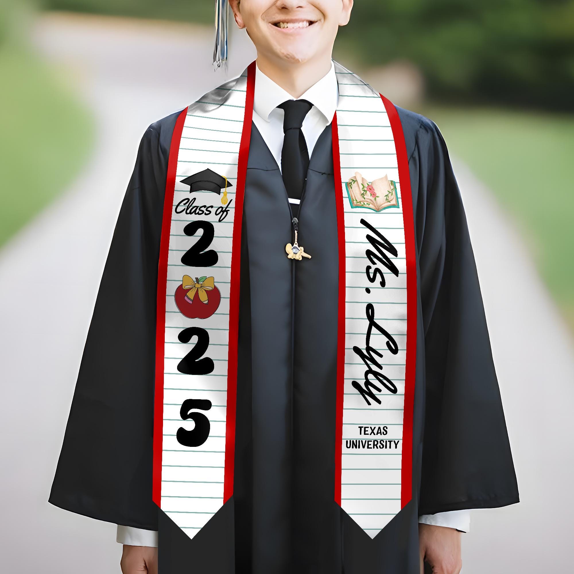 Custom Teacher Graduation Stole, Personalized Teacher Sash, Teacher ...