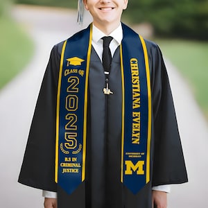 Personalized College Graduation Stole, Custom Grad Sash to Celebrate ...