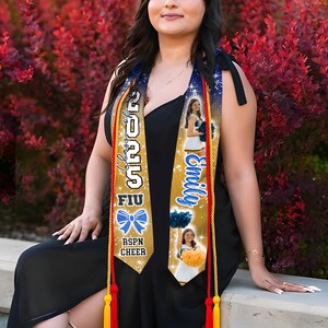 Custom Cheerleader Graduation Stole, Personalized Photos Graduation ...
