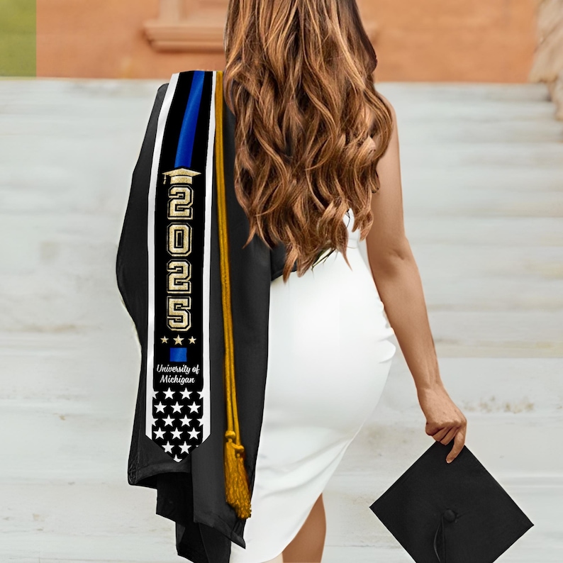 Custom Police Officer Graduation Stole, Personalized Grad Sash to Honor ...