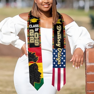 Custom Kente Graduation Stole, Personalized African American Graduation ...