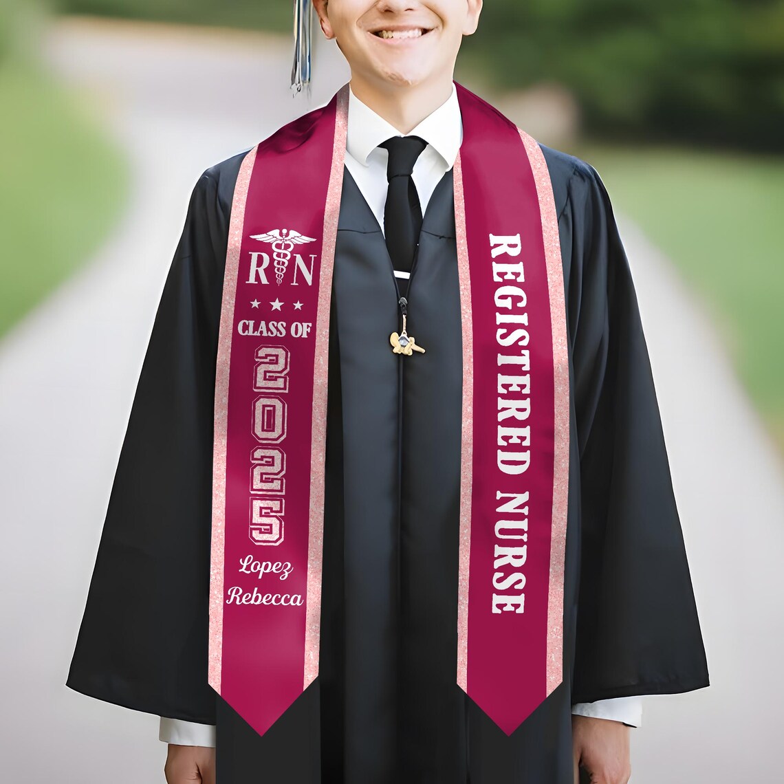Custom RN Nursing Graduation Stole, Personalized Registered Nurse Grad ...