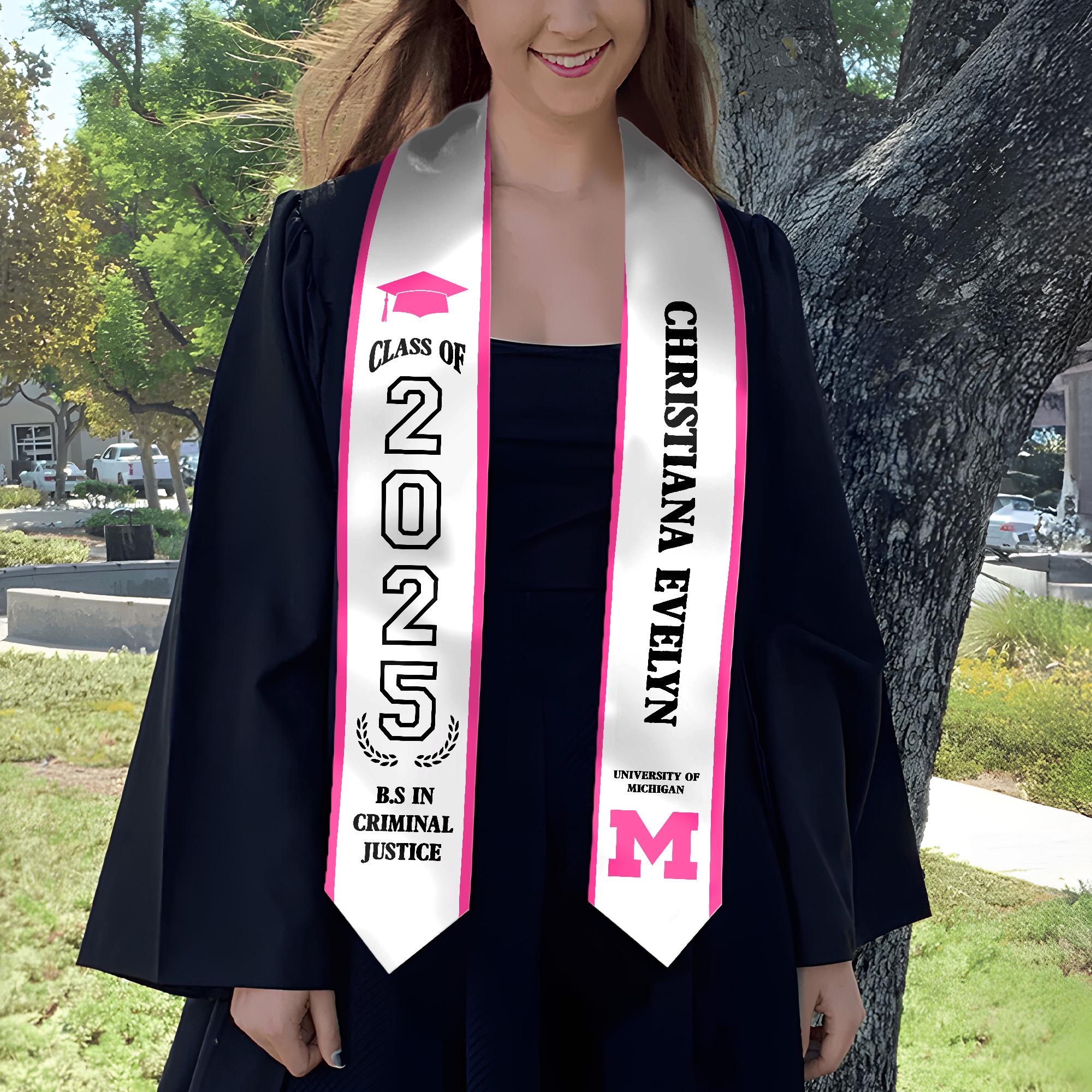 Personalized College Graduation Stole, Custom Grad School Sash, Gift ...