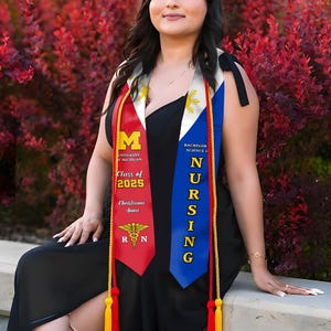 Personalized Philippines Graduation Stole, Custom Filipino Graduation ...