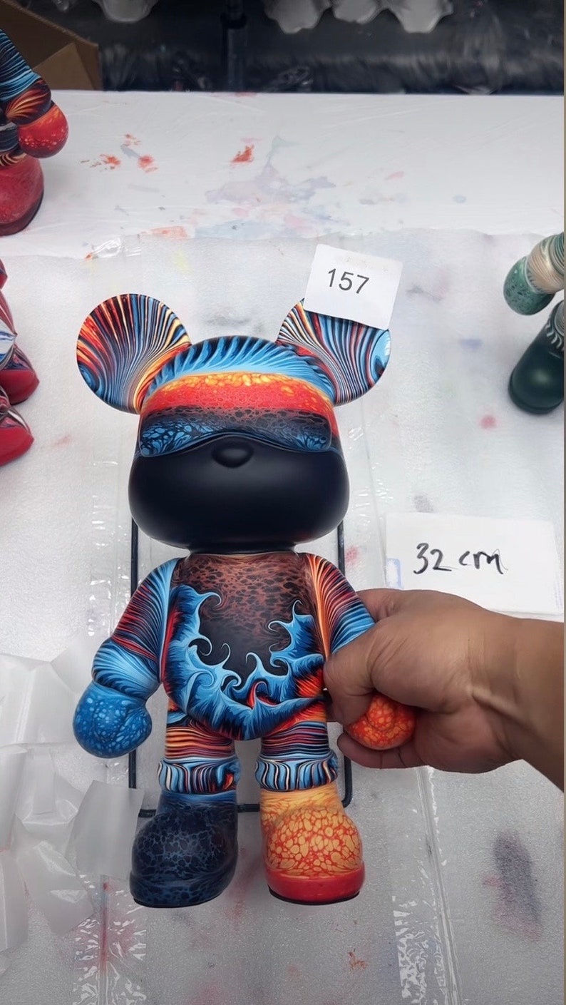 Fire & Ice Themed Collectible Custom Bear Brick Striking Contrast Matte ...