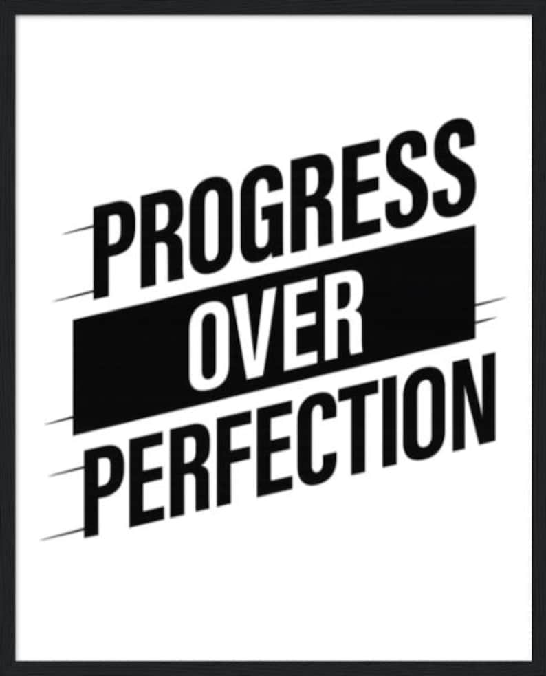 Progress Over Perfection – Growth Mindset Framed Poster - Etsy