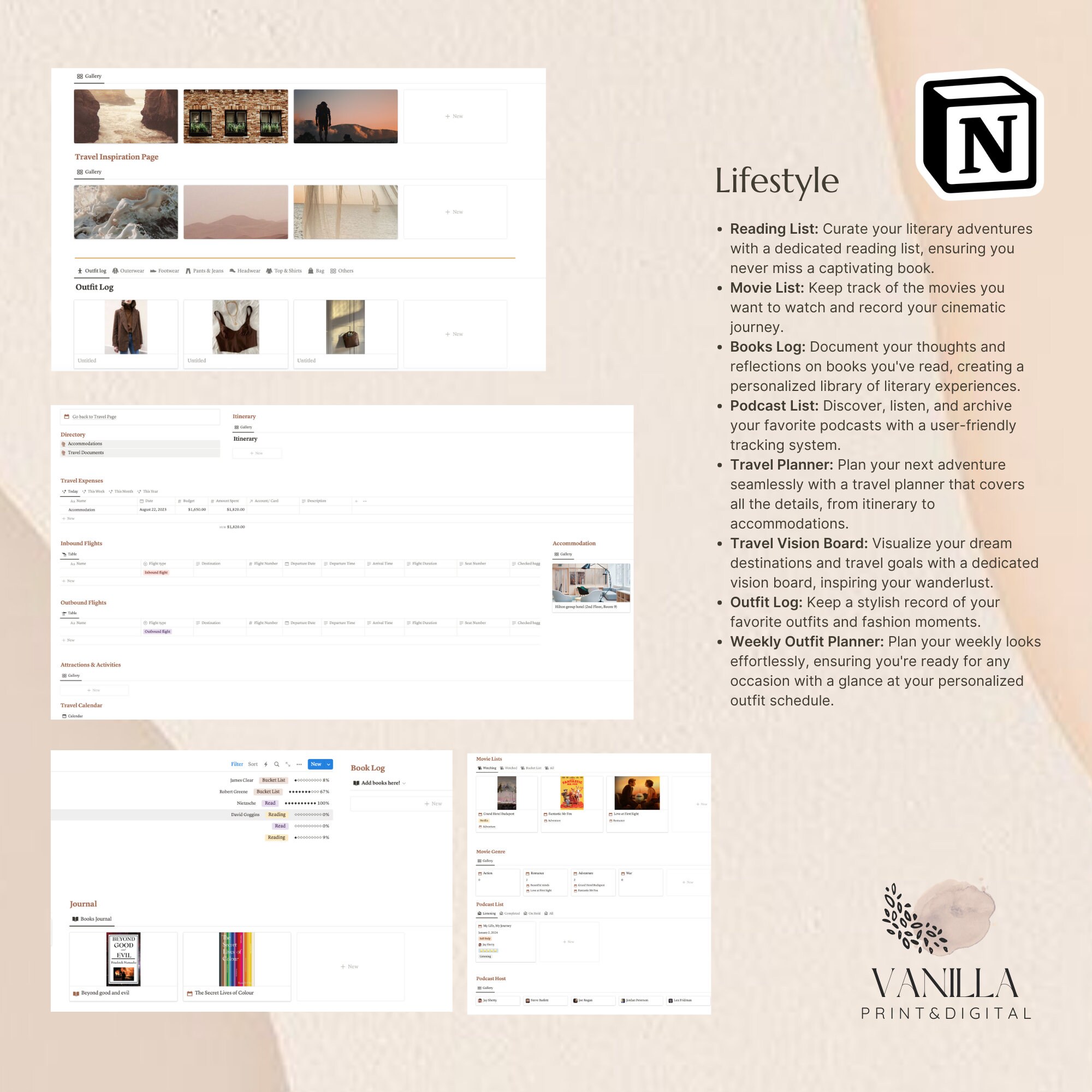 Notion 2024 Ultimate All-in-one Life Planner, Notion Aesthetic Cozy ...