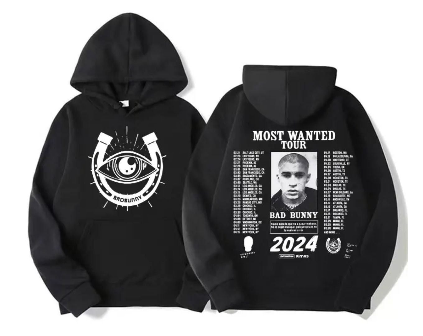 Oversized Hoodie Bad Bunny 2024 Most Wanted Tour sold by Nicolea ...