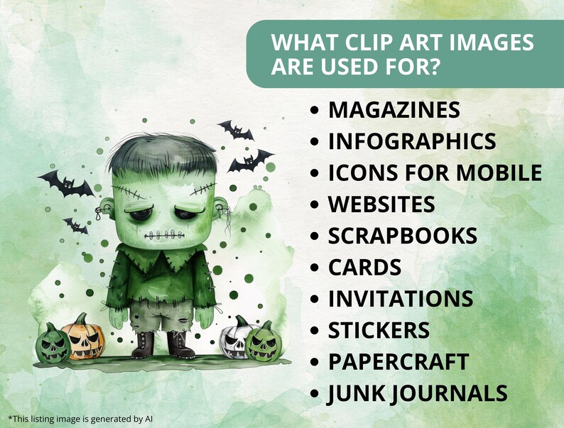 36 Spooky Watercolor Clipart Bundle Halloween Decor, Baby Shower, Cute ...