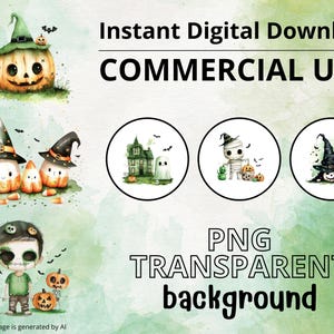 36 Spooky Watercolor Clipart Bundle Halloween Decor, Baby Shower, Cute ...