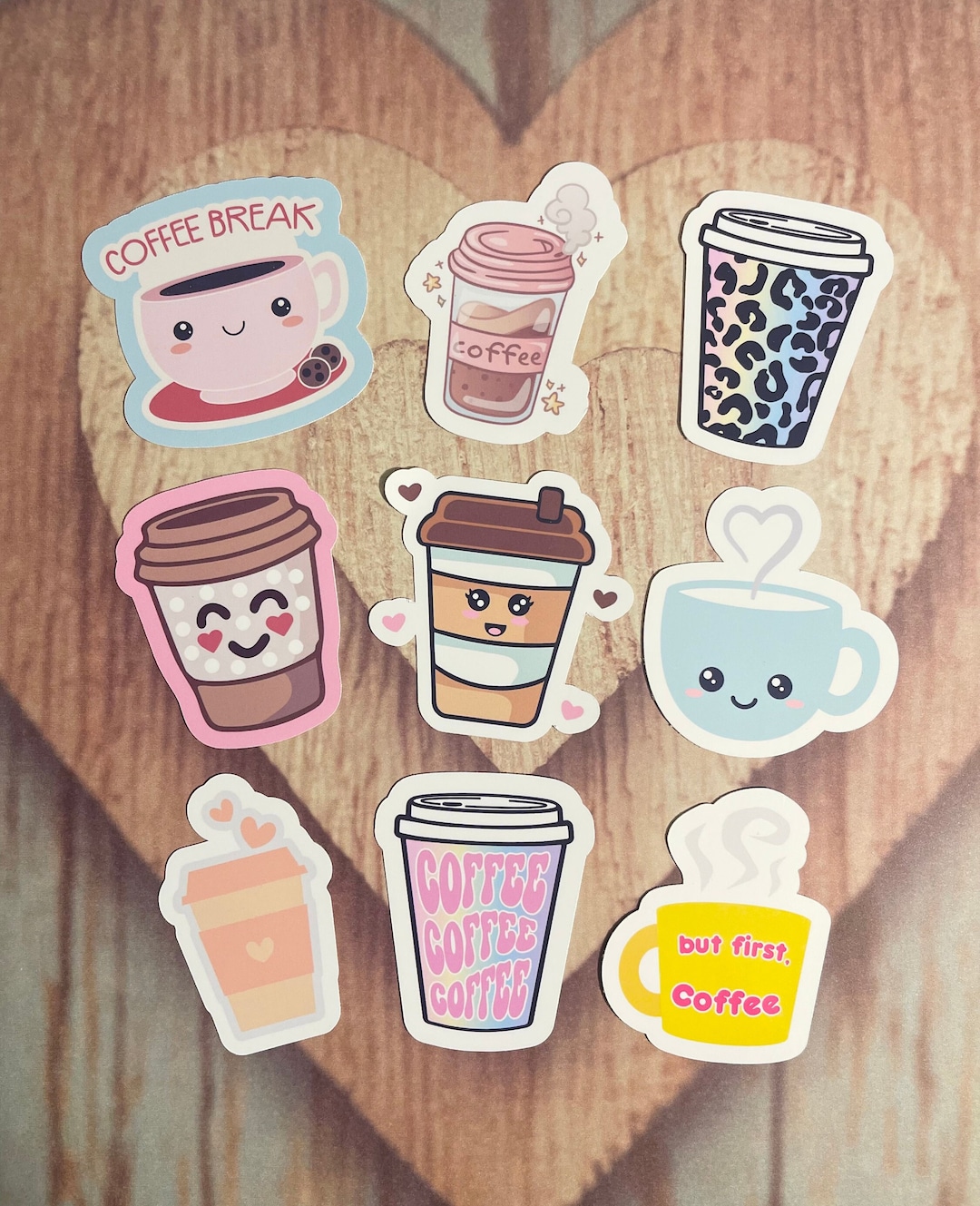 Coffee Sticker Pack Vinyl Stickers Cute Coffee Sticker Bundle Water ...