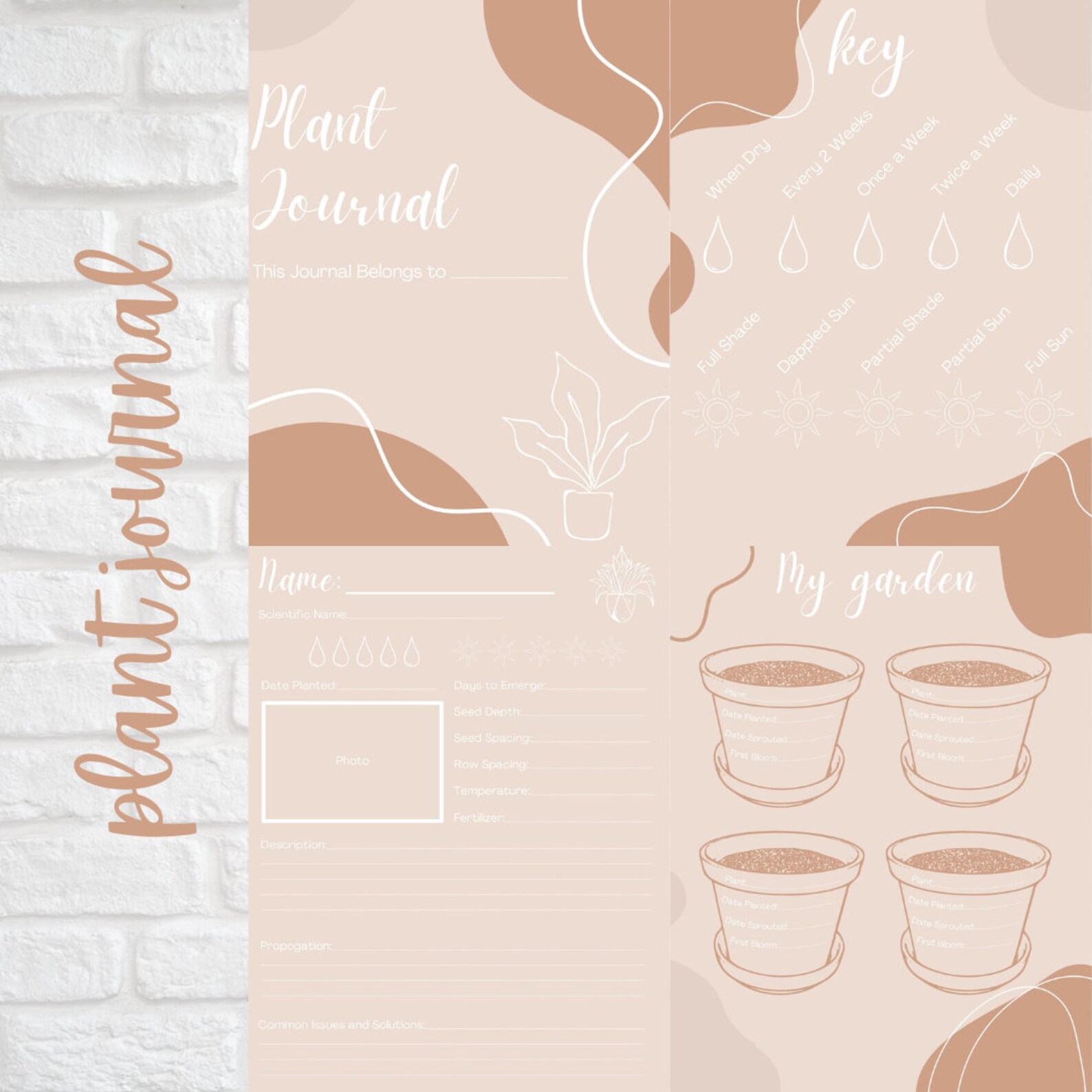 Plant Journal Printable Planner, Plant Diary, Care Tracker, Garden Log ...