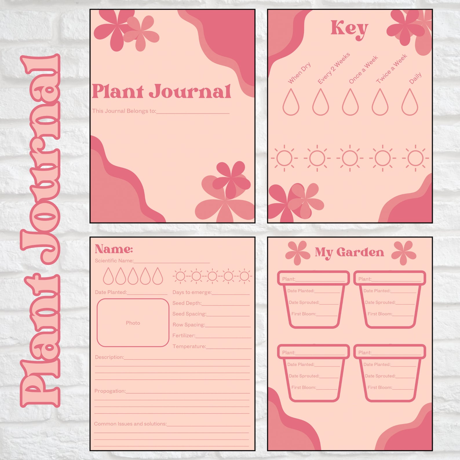 Plant Journal Printable Planner, Plant Diary, Care Tracker, Garden Log ...