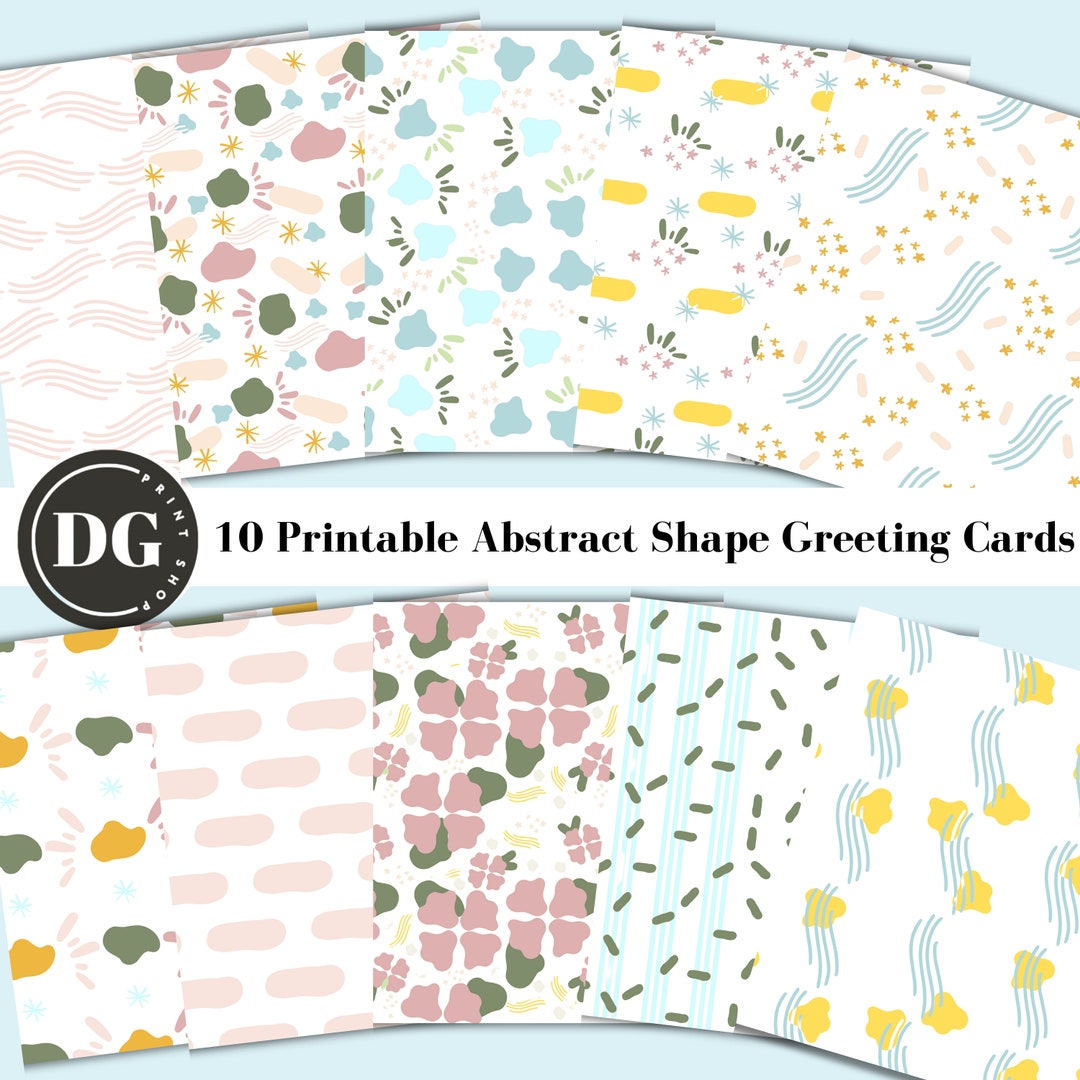 10 Abstract Shape Greeting Cards - Etsy