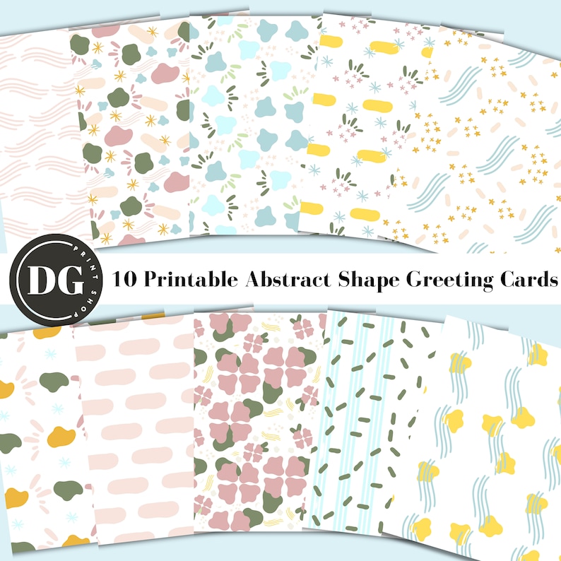 10 Abstract Shape Greeting Cards - Etsy