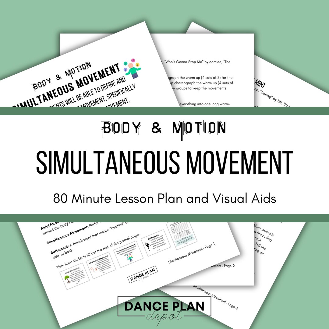 Body and Motion: Simultaneous Movement Dance Class Lesson Plan - Etsy