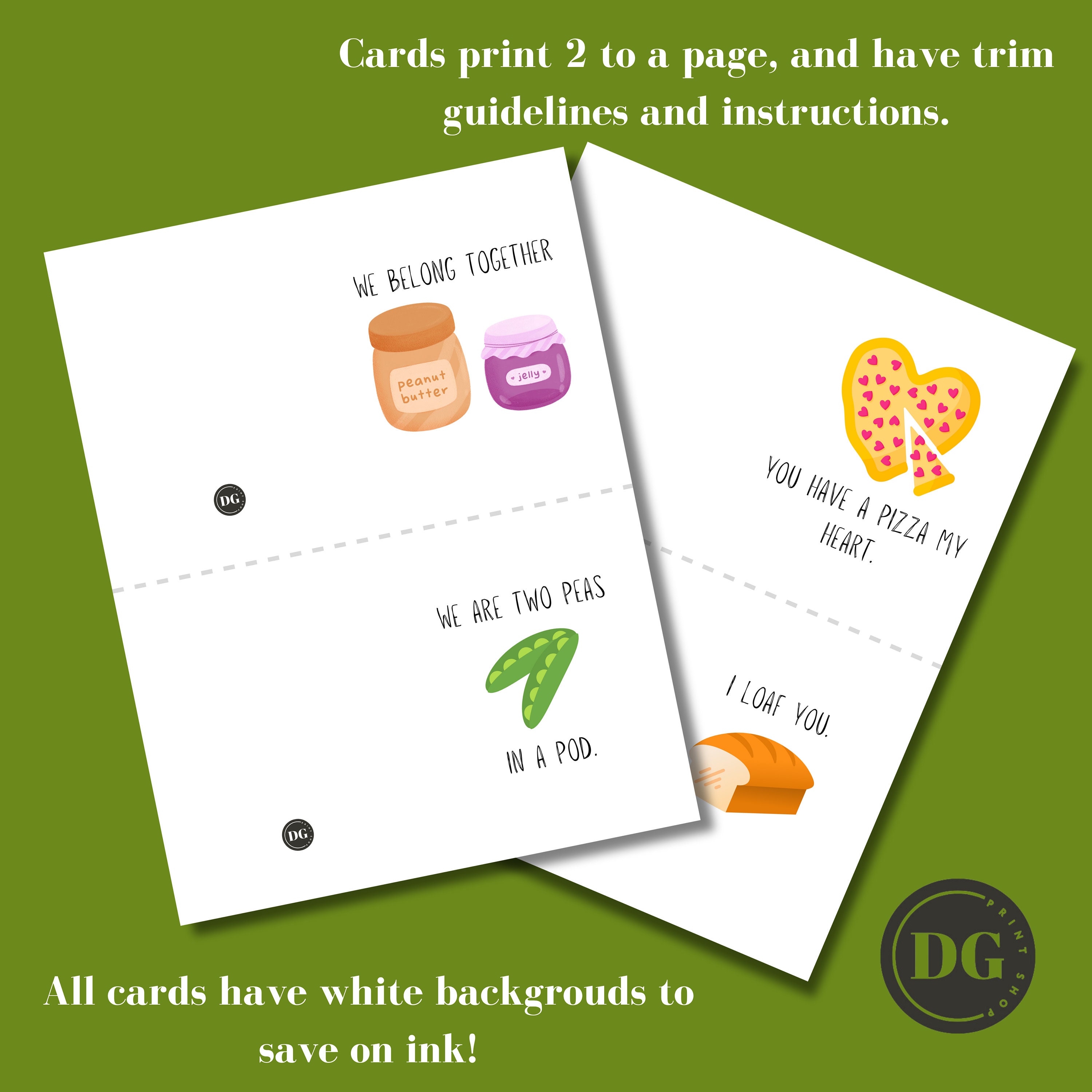 20 Printable Food Pun Greeting Cards - Etsy