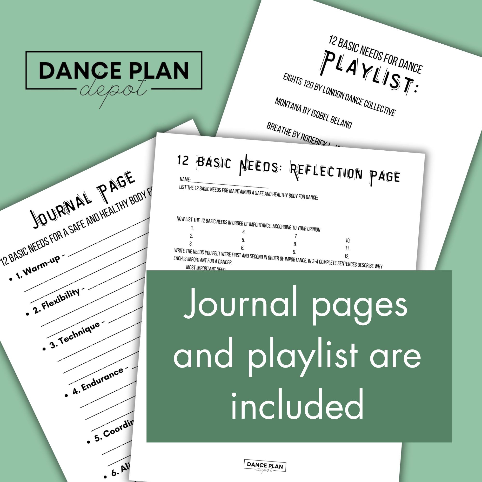 Body and Motion: 12 Basic Needs for Dance Class Lesson Plan - Etsy