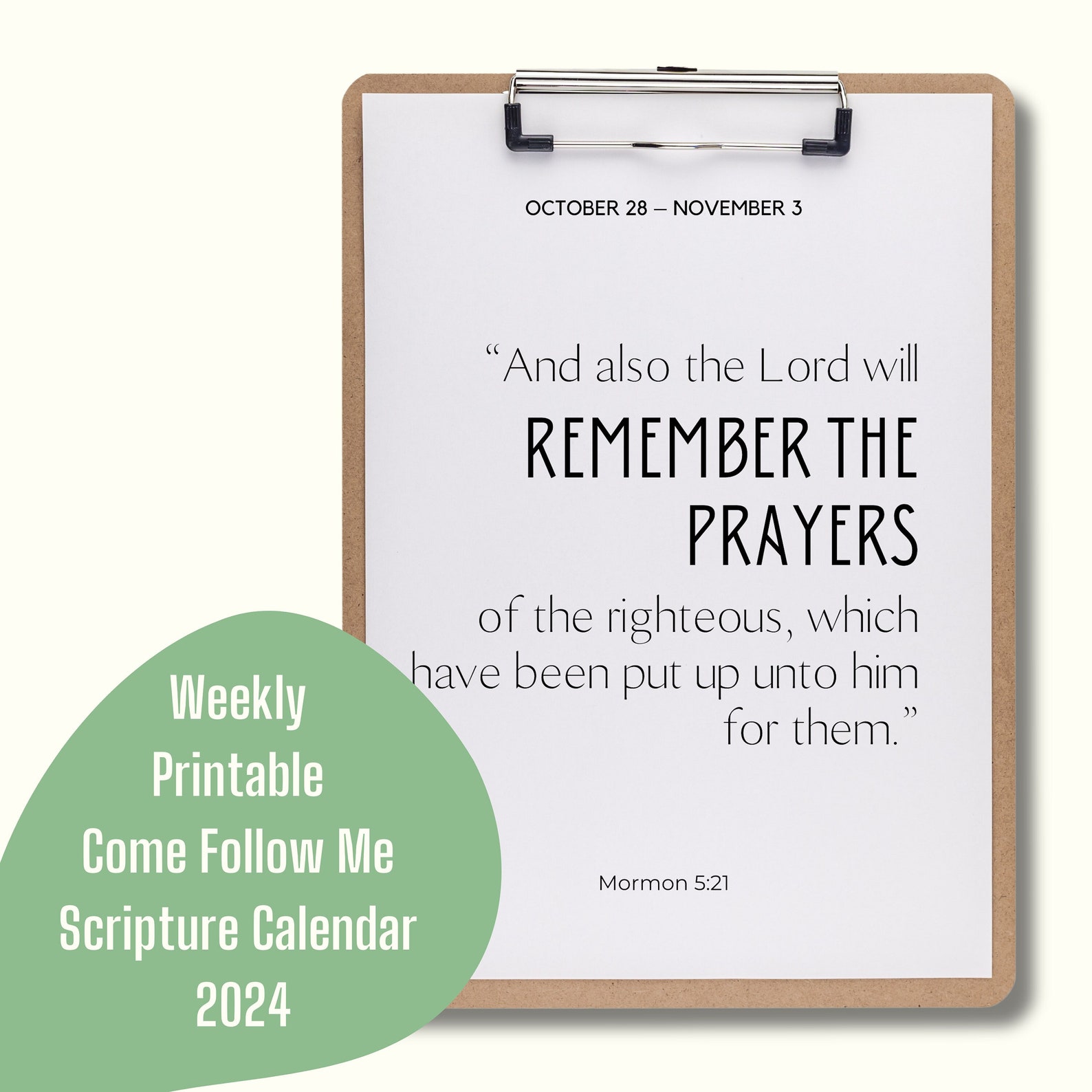 2024 Printable Weekly Come Follow Me Scripture Calendar - Etsy