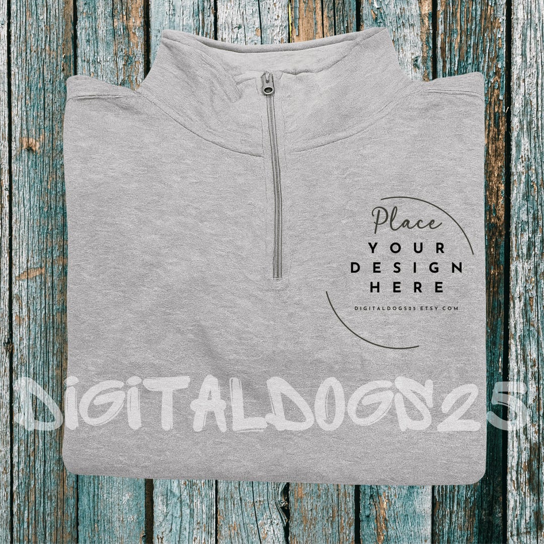 Cotton Heritage Quarter Zip Mockup, M2475 Flat Lay Mockup, Blank ...