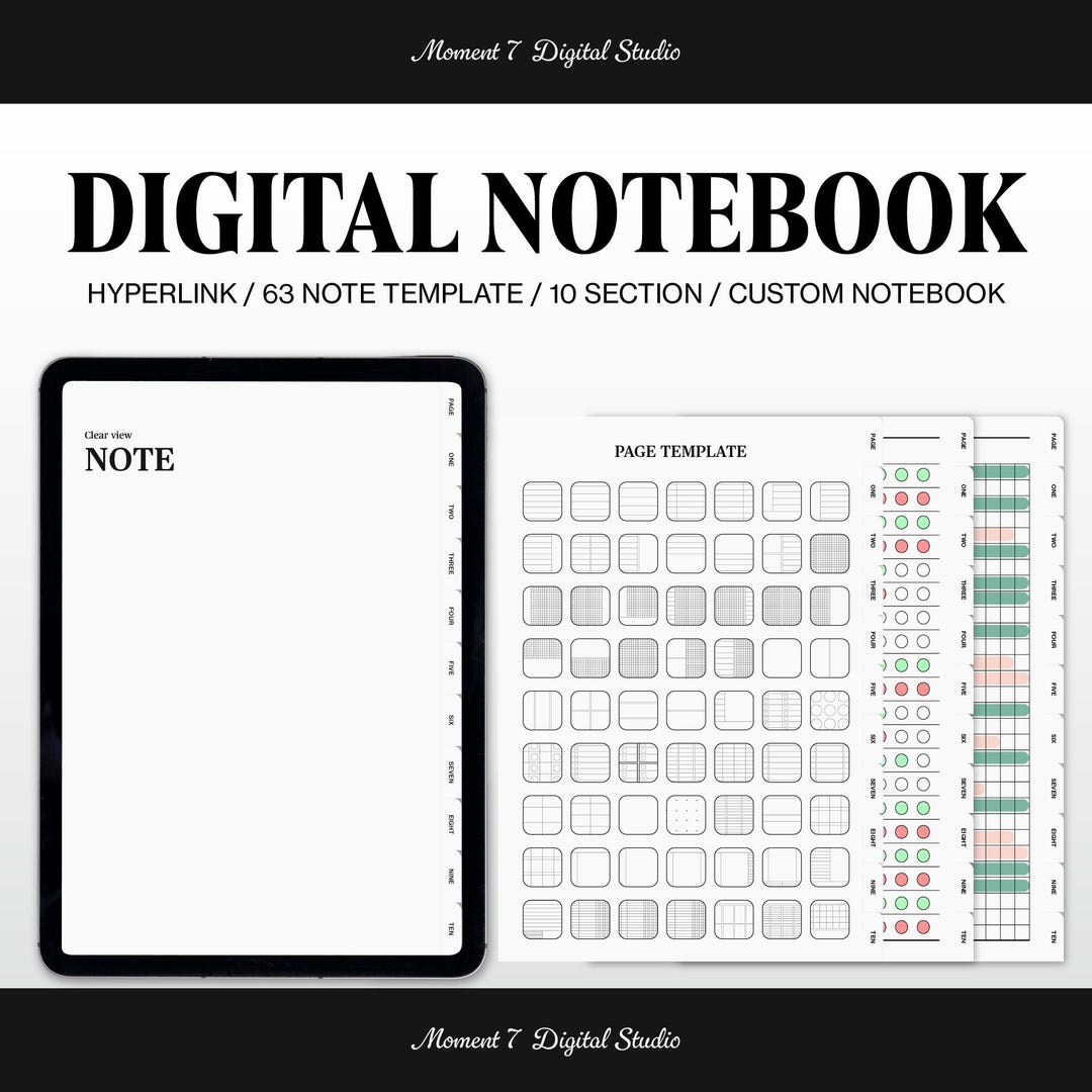 Digital Notebook Pages | White,basic,clear | Goodnotes, Pages, iPad ...