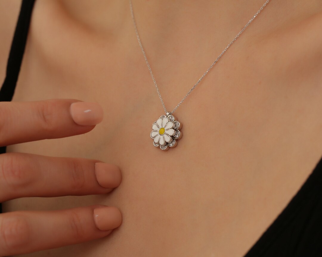 Spinner Daisy Necklace, Fidget Daisy Necklace, Adjustable Anxiety ...