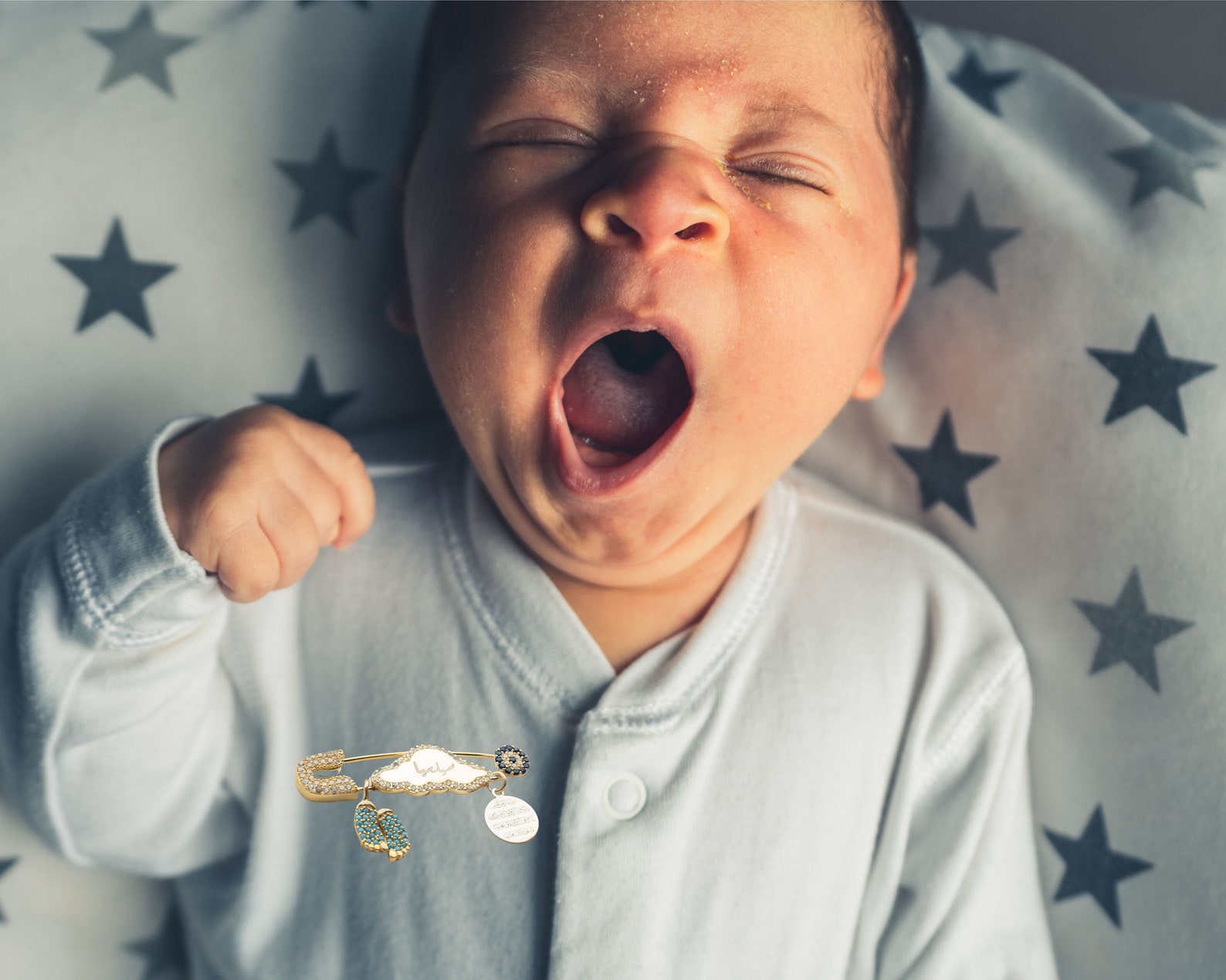 Ayatul Kursi Baby Pin, Engraved Cloudy Name Baby Brooch, New Born Gift ...