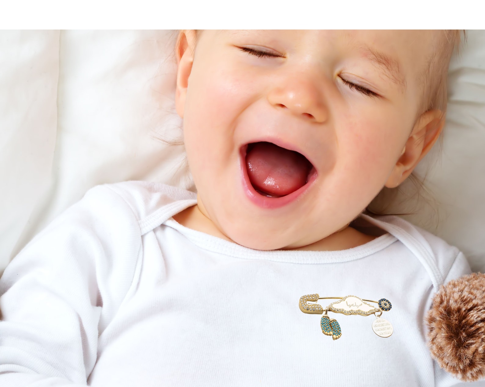 Ayatul Kursi Baby Pin, Engraved Cloudy Name Baby Brooch, New Born Gift ...