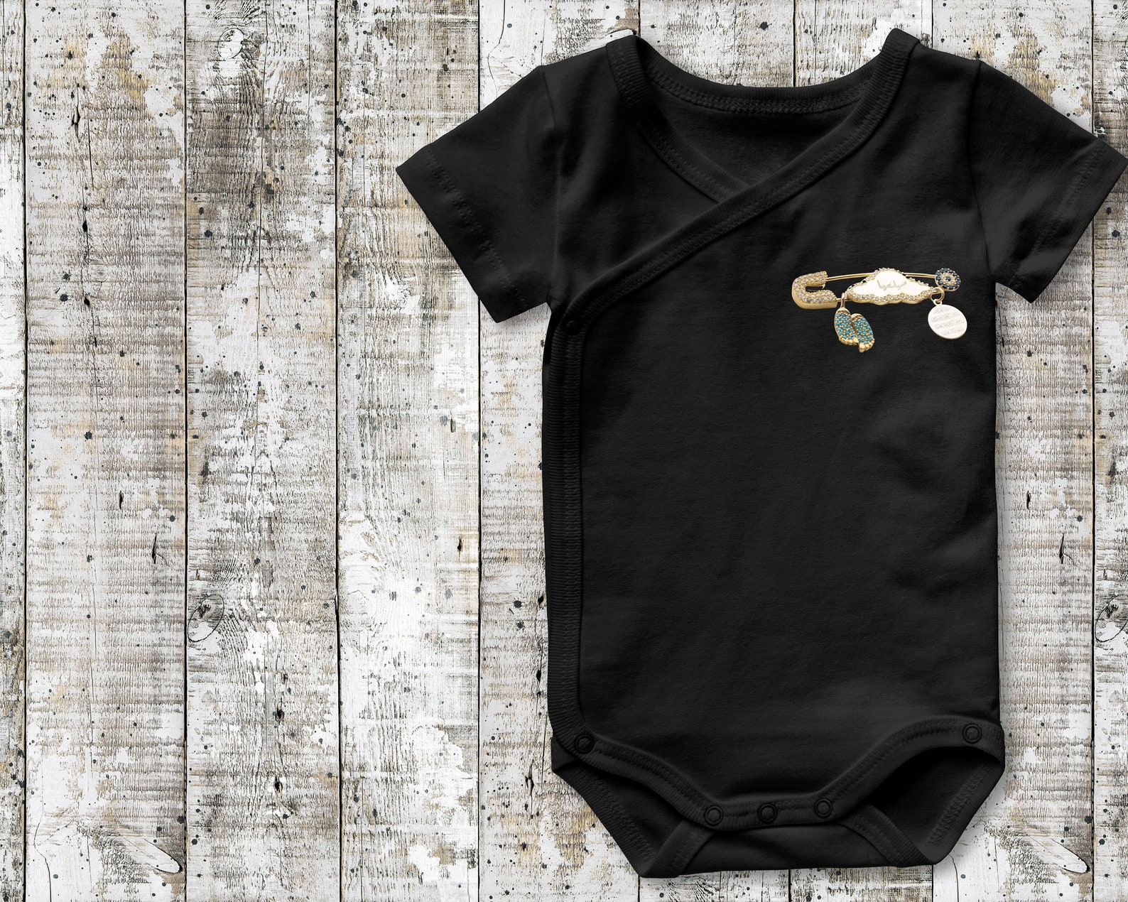 Ayatul Kursi Baby Pin, Engraved Cloudy Name Baby Brooch, New Born Gift ...