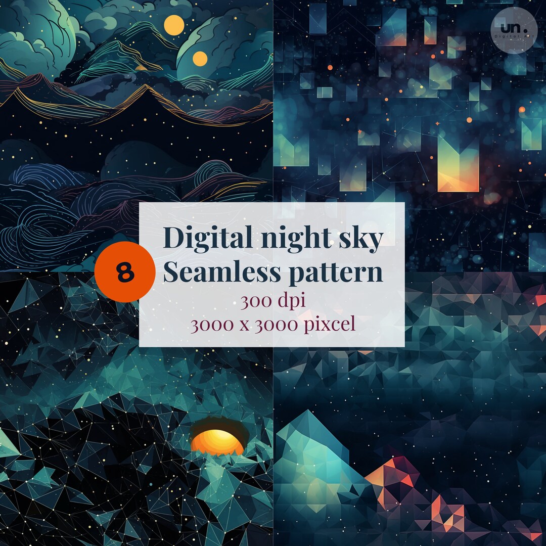 Beautiful Digital Night Sky Background Seamless Patterns - Etsy
